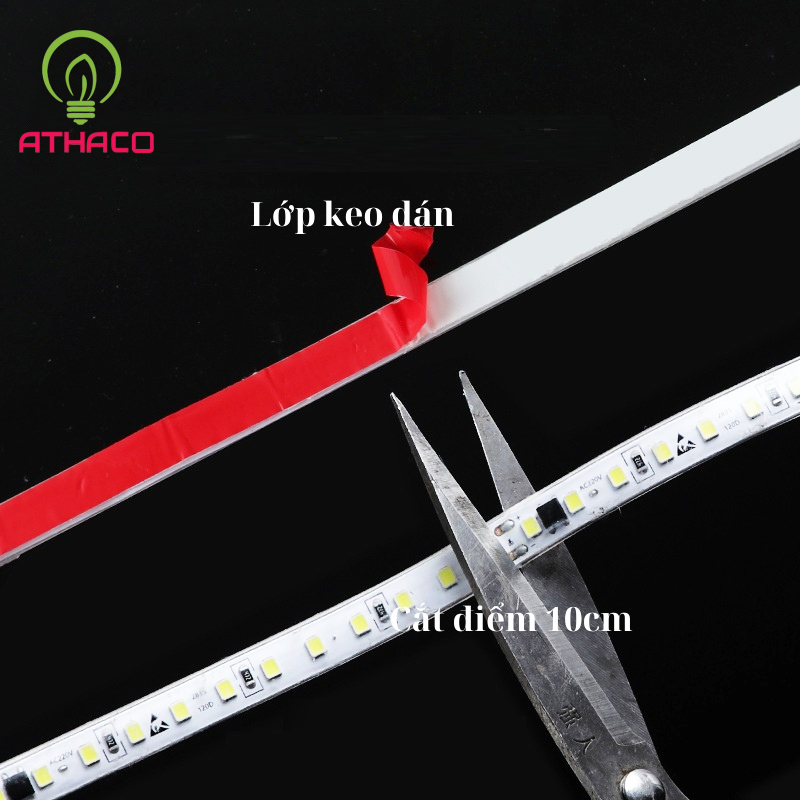 Đèn Led Dây Dán 220V Cắt 10Cm (Có keo)